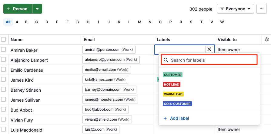 Contact labels - Knowledge Base | Pipedrive